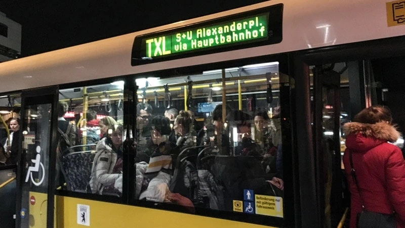 How to get from Tegel Airport to Berlin destinations by TXL Bus