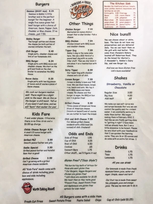 Gabby's Burgers & Fries in Nasvhille, Tennessee