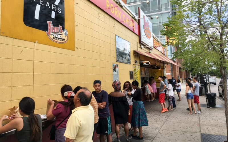 Jim's Original in Chicago: Polish Sausage and Pork Chop