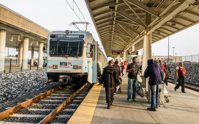 How to get from BWI Airport to downtown Baltimore by Light RailLink train