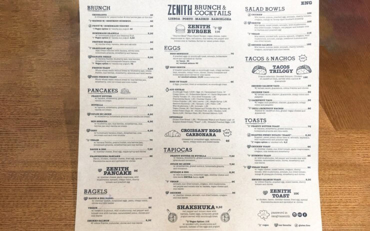 Zenith Brunch & Cocktails in Lisbon, Portugal